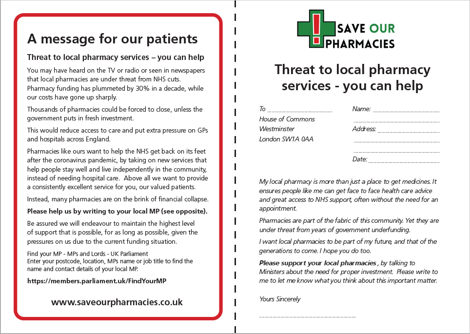 How You Can Help – #SaveOurPharmacies
